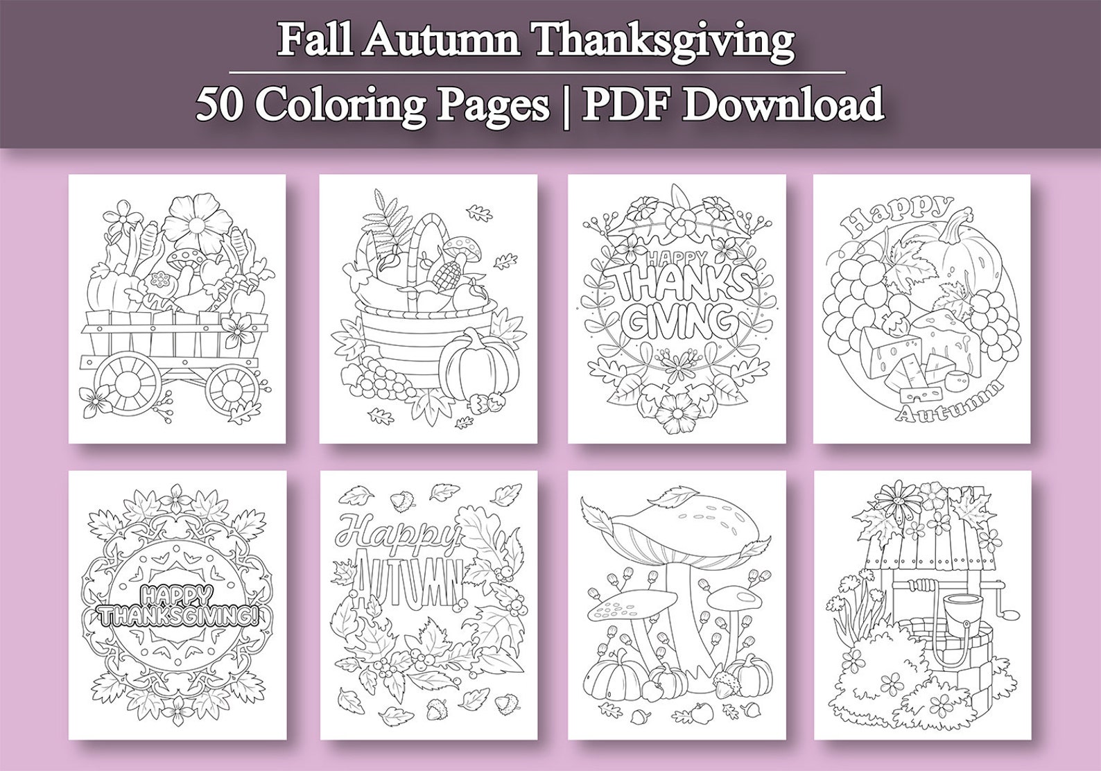 Adult Coloring Book: Autumn/thanksgiving/fall Coloring Pages for Adults ...