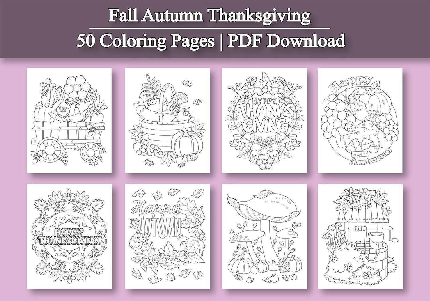 Adult Coloring Book: Autumn/thanksgiving/fall Coloring Pages for Adults ...