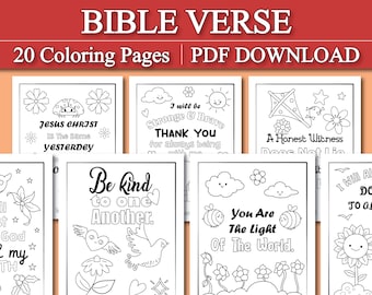 Kids Bible Verse Coloring Pages Kids Bible Study Coloring - Etsy