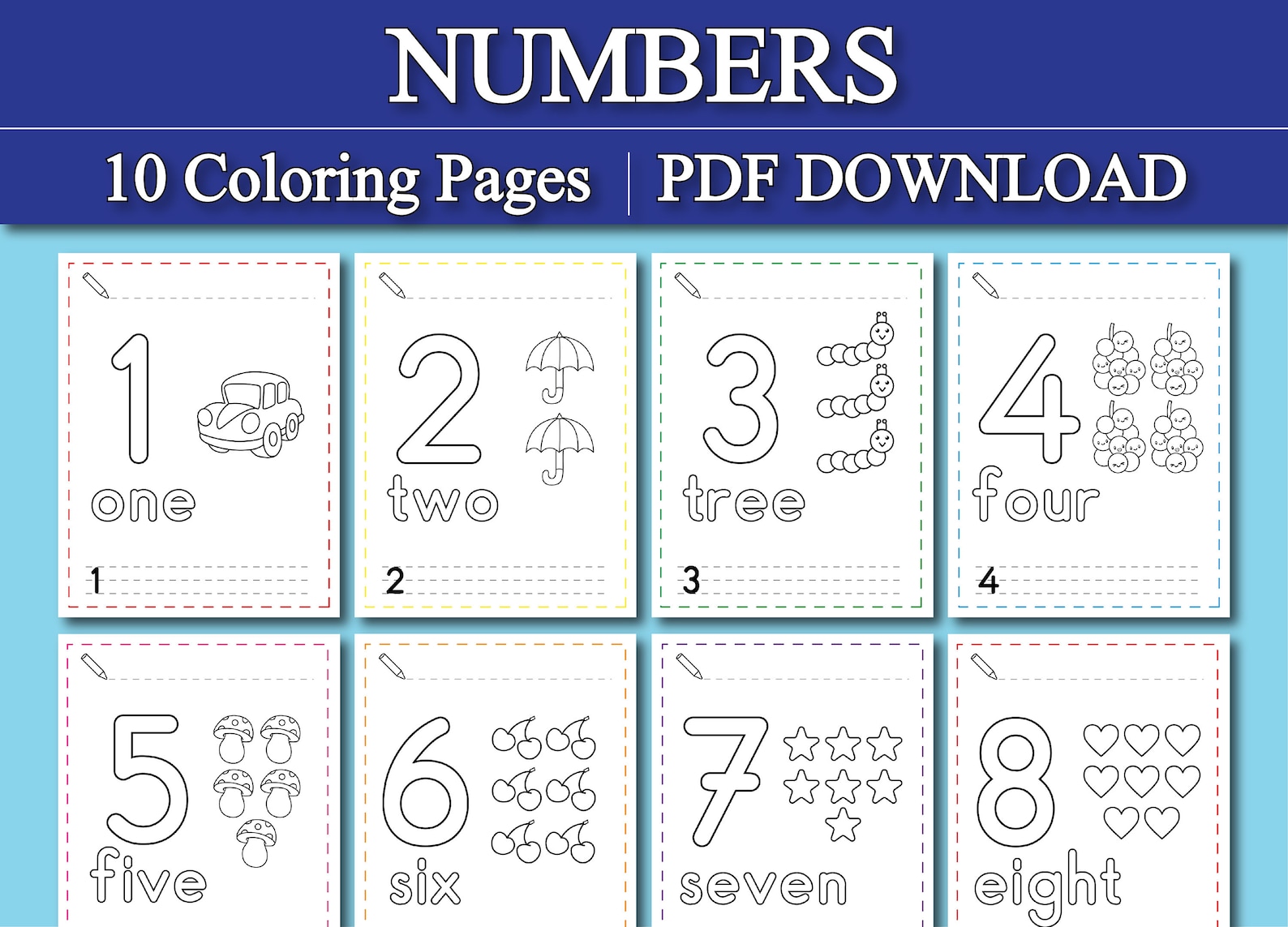 Numbers Coloring Pages | Preschool - Kindergarten - Homeschool ...