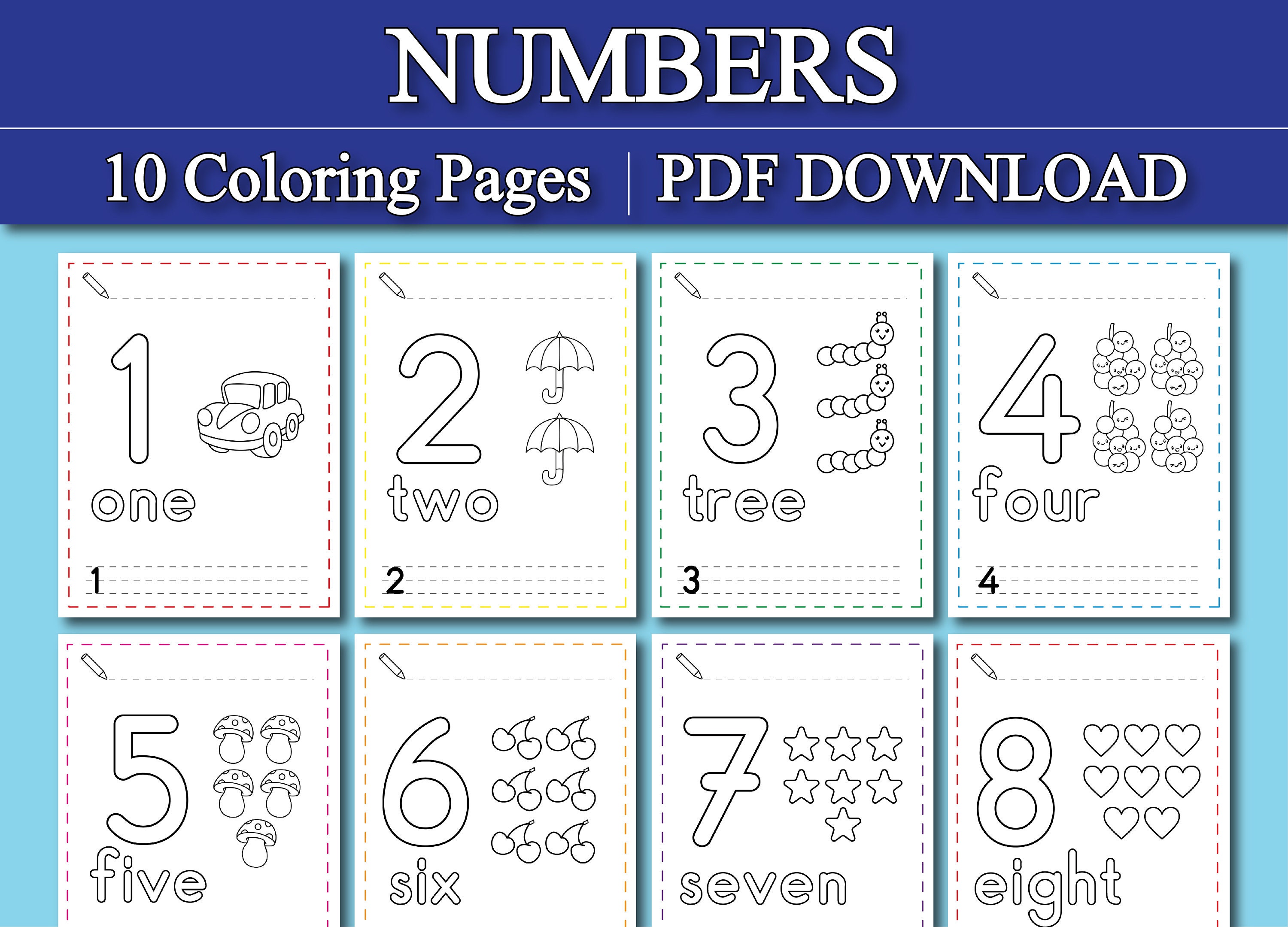 Numbers Coloring Pages | Preschool - Kindergarten - Homeschool ...