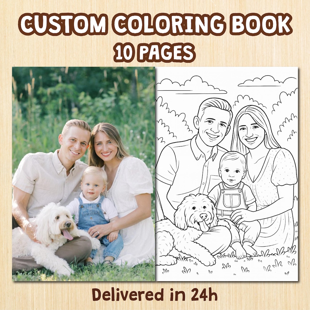 Custom Coloring Pages From Photo, Personalized Coloring Page From Photo ...