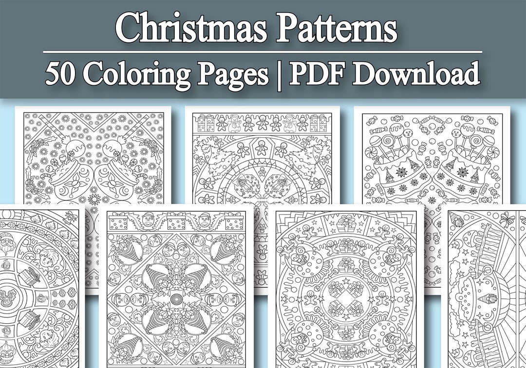 Adult Coloring Book: Christmas Patterns Coloring Pages for Adults | 50 ...