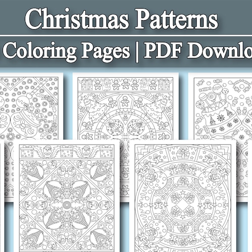 Adult Coloring Book: Christmas Coloring Pages for Adults and - Etsy