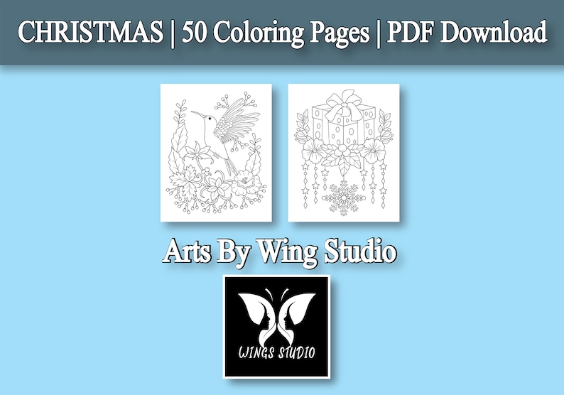 Adult Coloring Book: Christmas Coloring Pages for Adults and - Etsy