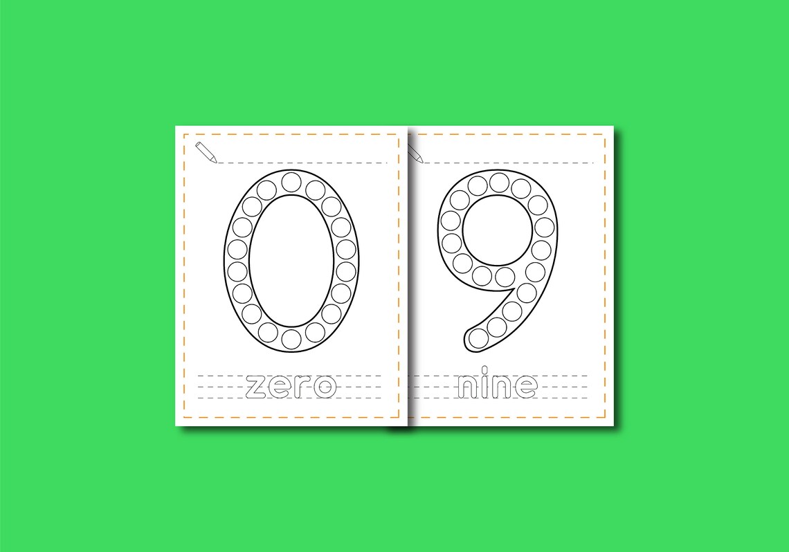 Dot Marker Number Coloring Pages Do-a-dot Numbers Printable - Etsy
