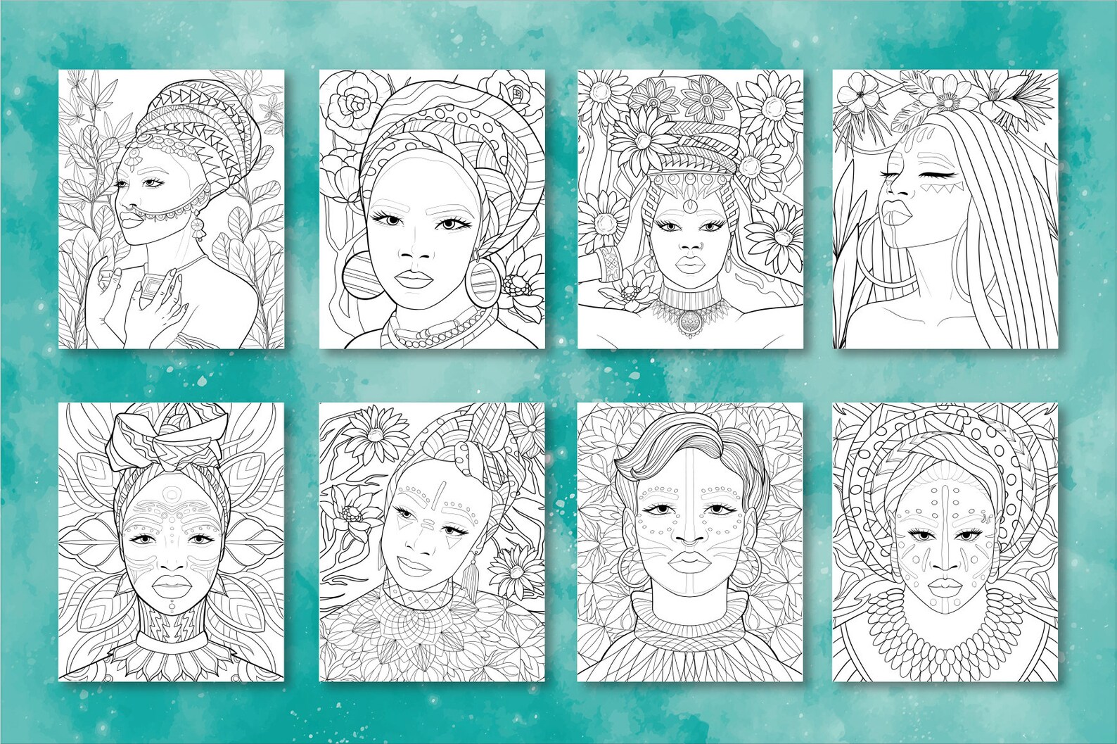 African Girl Coloring Pages | Black Woman Coloring Pages (50 Pages ...