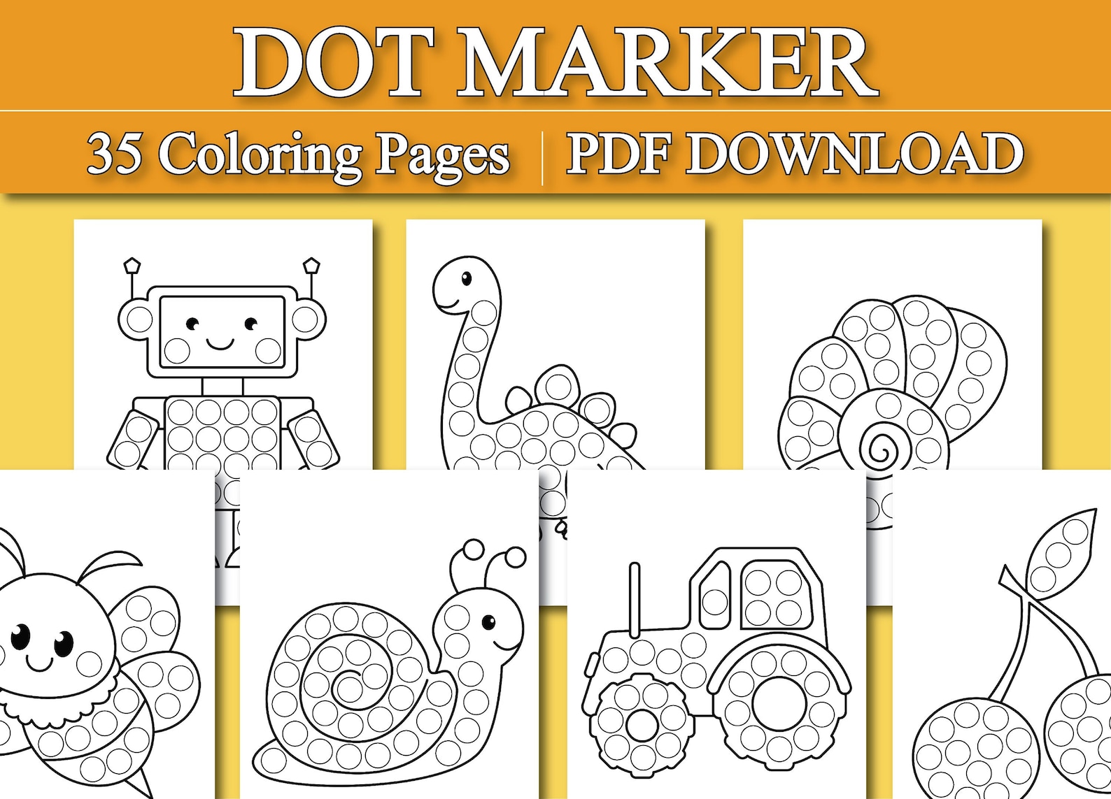 Kids Coloring Page: Dot Marker Coloring Pages | Animal Dot Marker ...