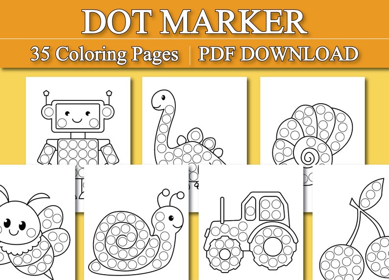 Kids Coloring Page: Dot Marker Coloring Pages | Animal Dot Marker ...