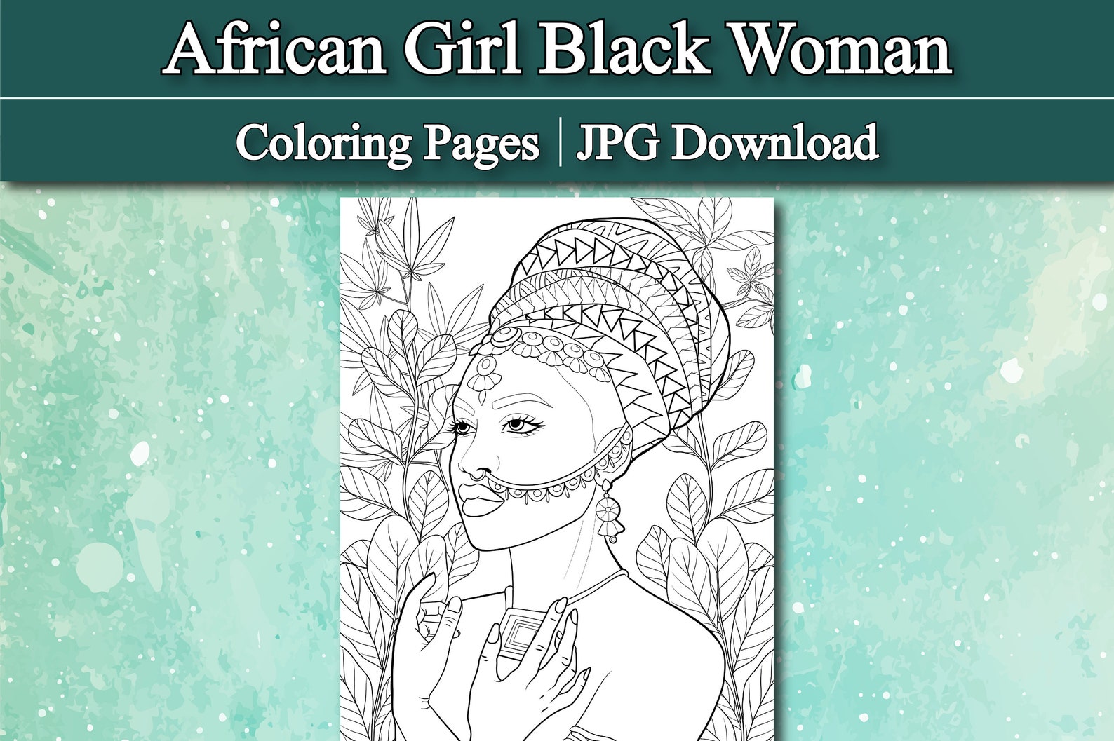 African Girl Coloring Pages Black Woman Coloring Page printable JPG ...