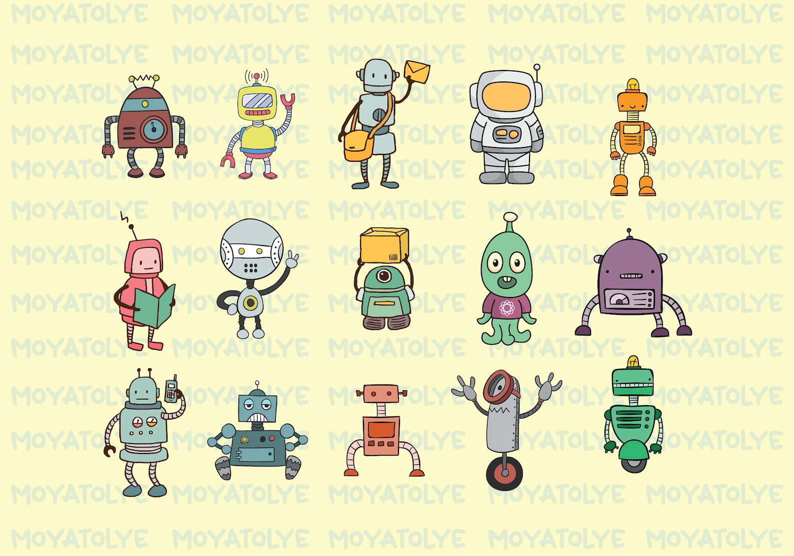Cute Robot Clipart, Cute Robot PNG, Robots EPS, Robot Vector, Robots ...