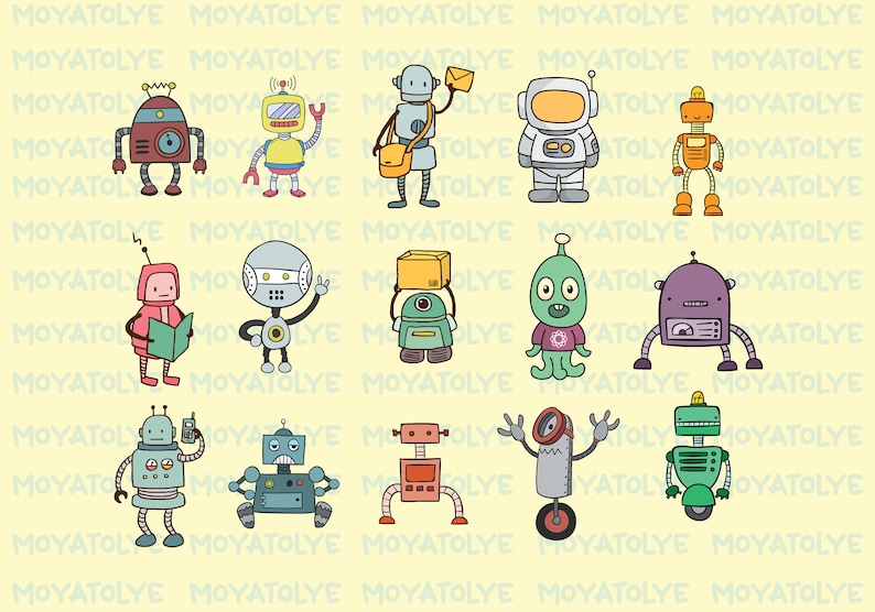 Cute Robot Clipart, Cute Robot PNG, Robots EPS, Robot Vector, Robots ...