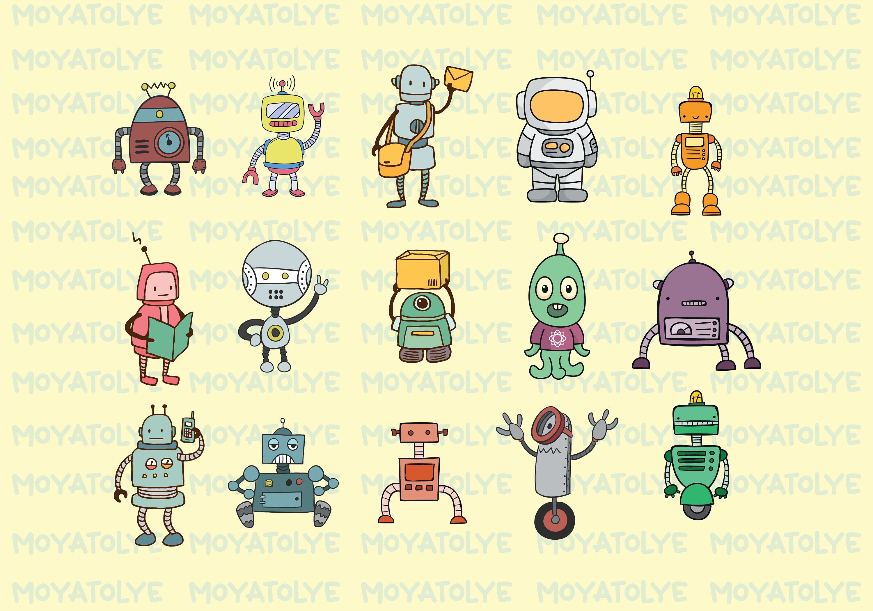 Cute Robot Clipart, Cute Robot PNG, Robots EPS, Robot Vector, Robots ...