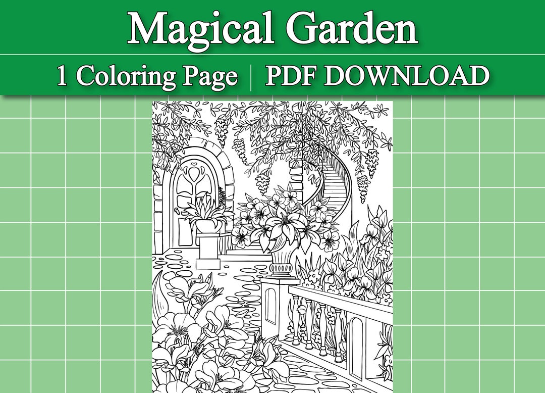 Modern Garden Coloring Pages | Anxiety Relief Coloring Pages (printable ...