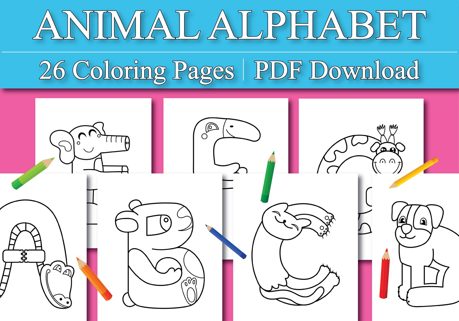 Kids Coloring Page: Animal Alphabet Coloring Page, ABC Coloring Pages ...