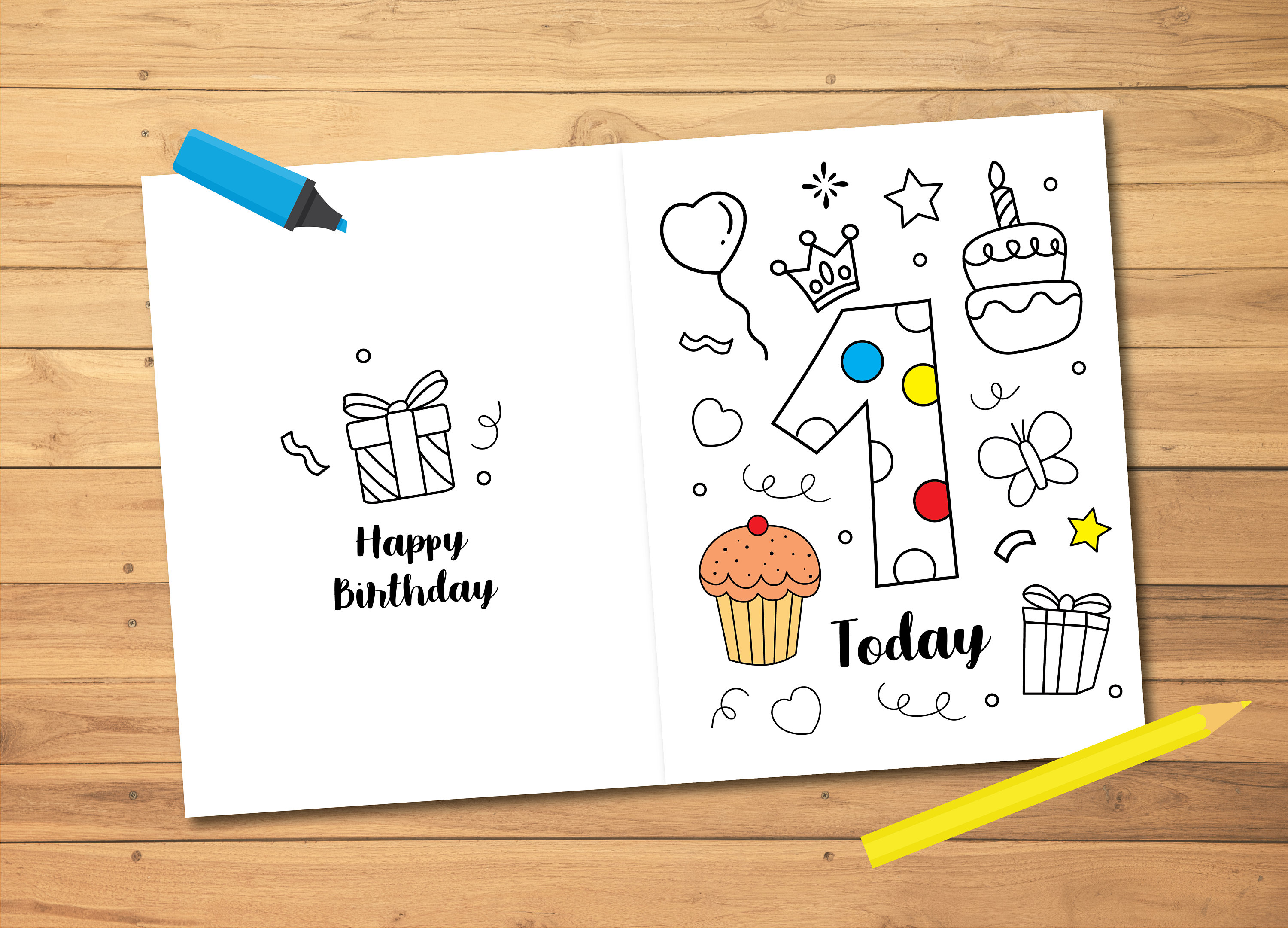 Instant Download One Today Birthday Card, Printable Happy Birthday ...