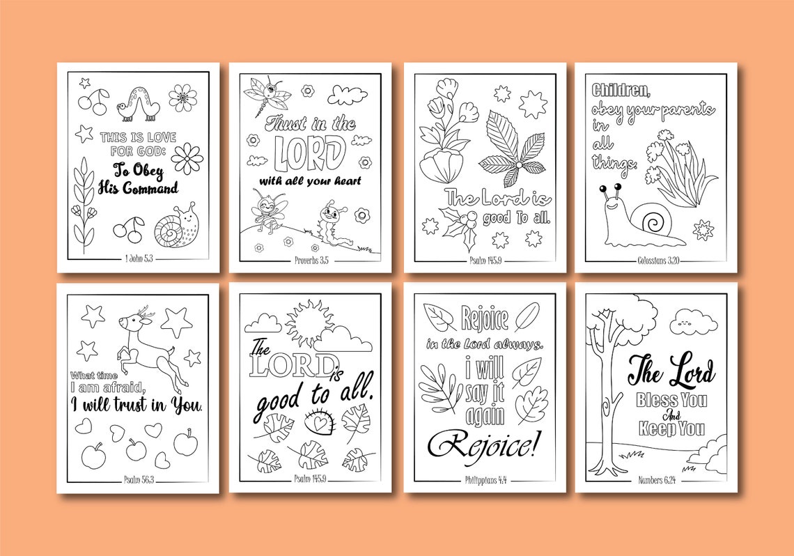 Bible Verse Coloring Pages for Kids | 20 Digital Coloring Pages ...