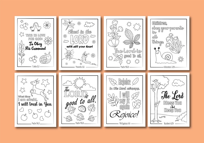 Bible Verse Coloring Pages for Kids | 20 Digital Coloring Pages ...