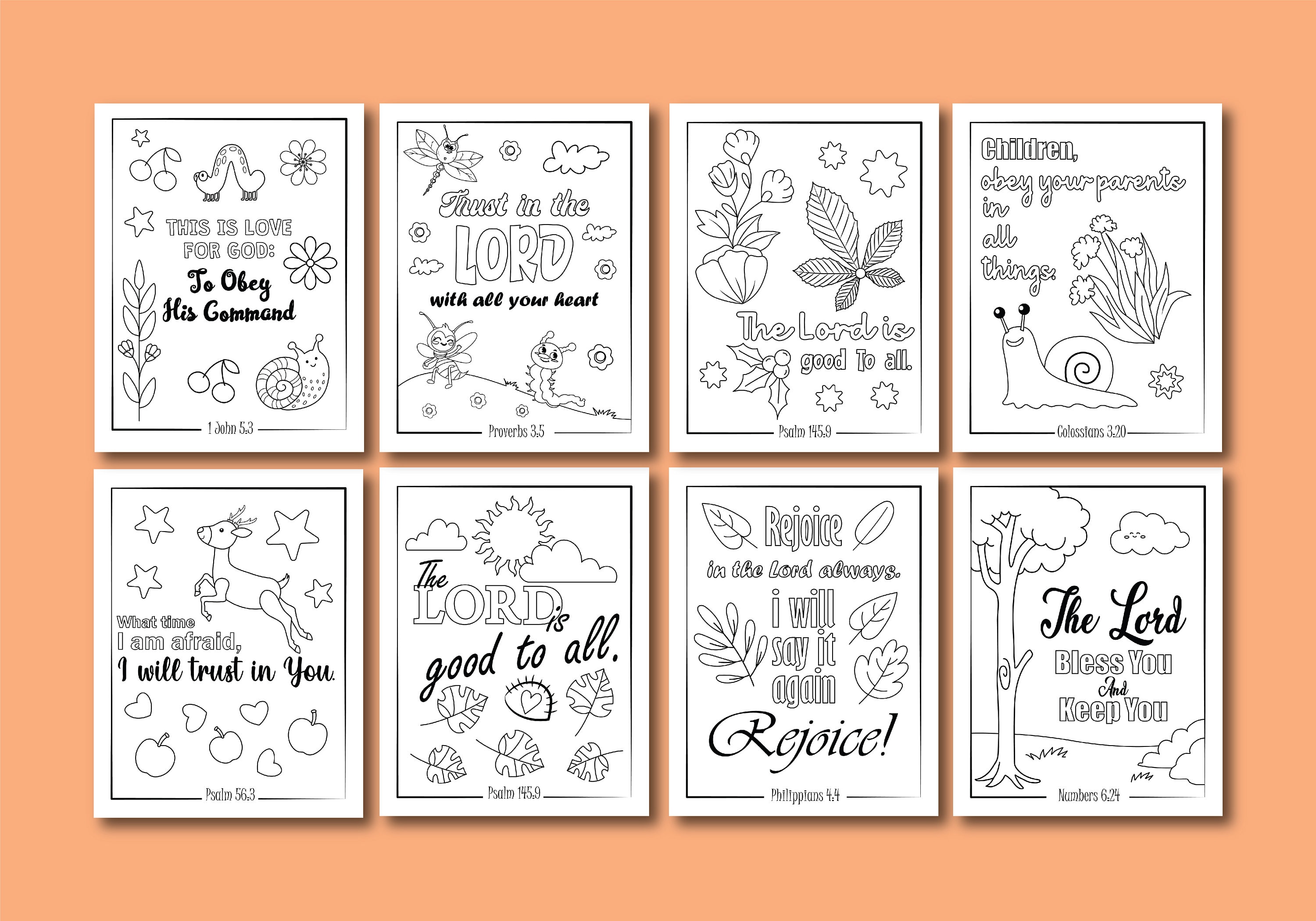 Bible Verse Coloring Pages for Kids | 20 Digital Coloring Pages ...