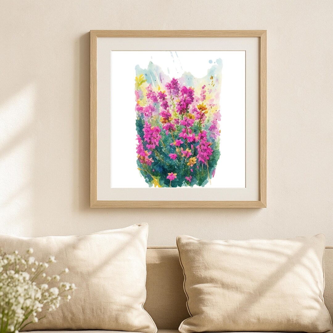 Scottish Heather Watercolour Print, Galloway Wildflowers Art ...