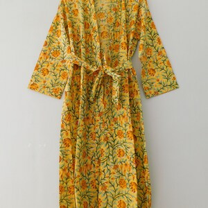 Cotton Hand Block Printed Floral Women Kimono Bridesmaid Robe | Etsy