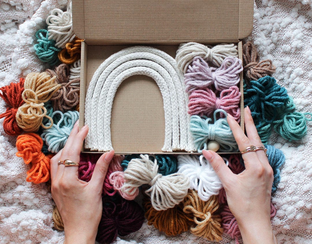 Make Your Own Macrame Rainbow Craft Kit - Etsy