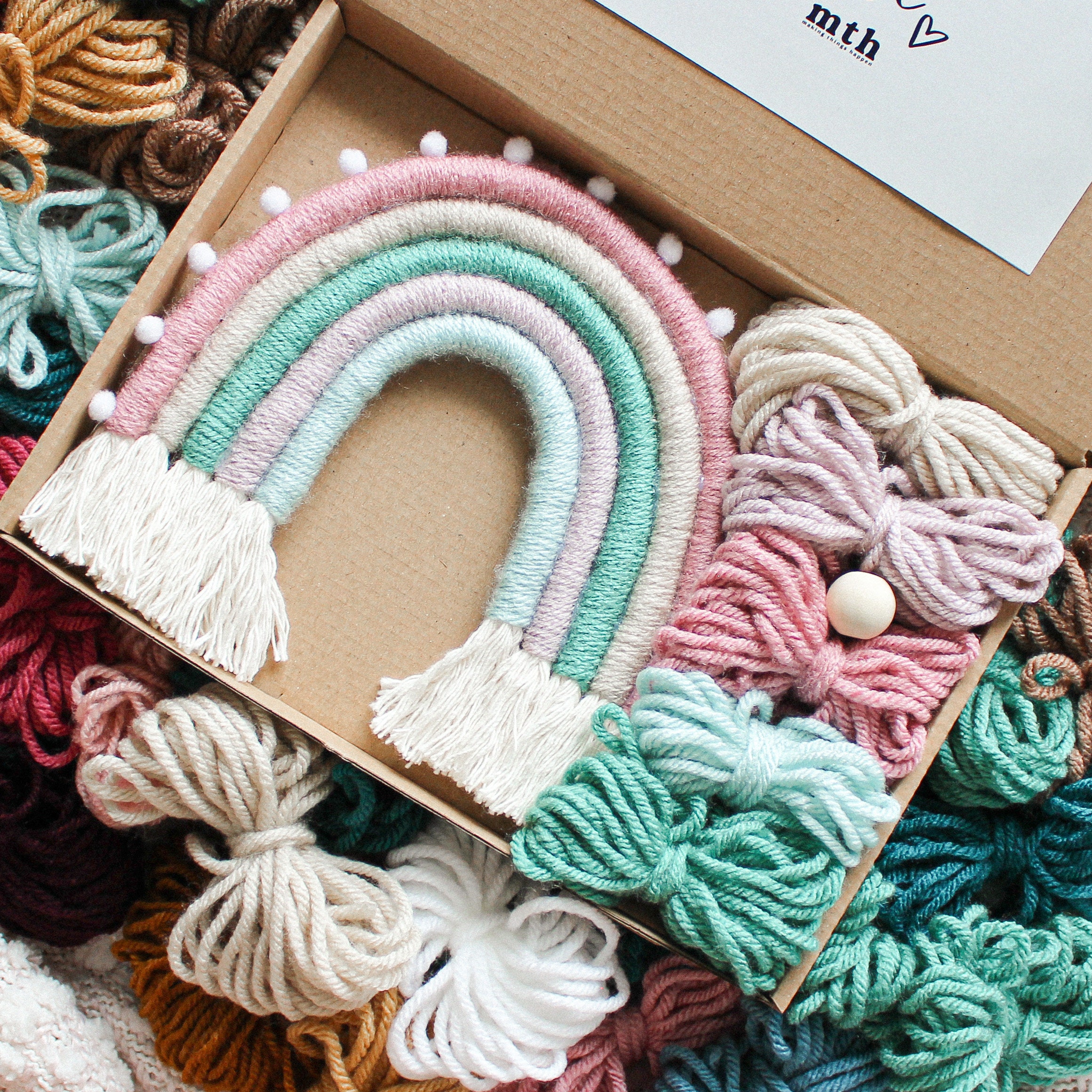 Make Your Own Macrame Rainbow Craft Kit Misty Rainbow - Etsy