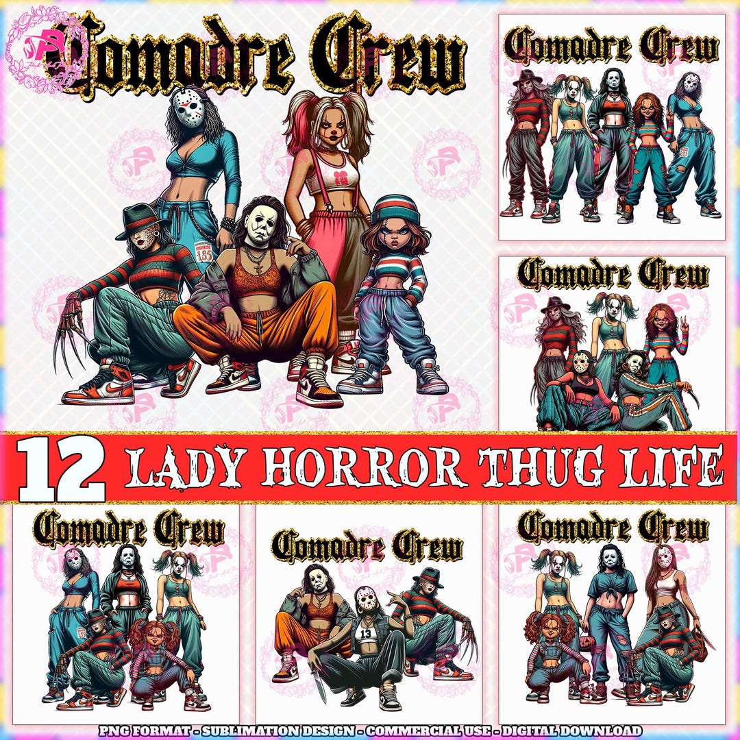 Lady Horror PNG Bundle, Horror Characters Bundle, Thug Life Png ...