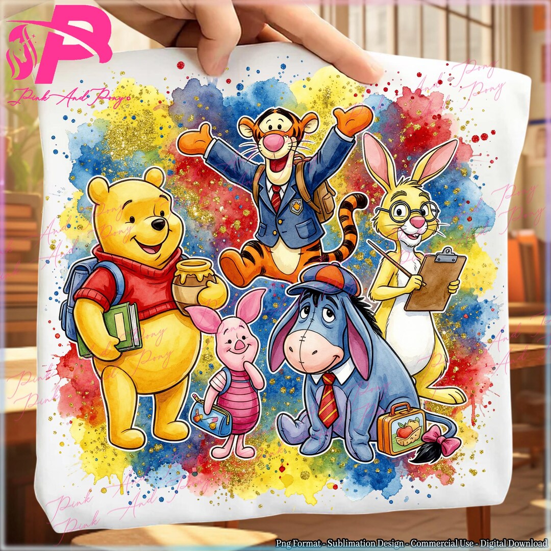 Disney Bear and Friends School Theme PNG, Disney Movie Shirt Design ...