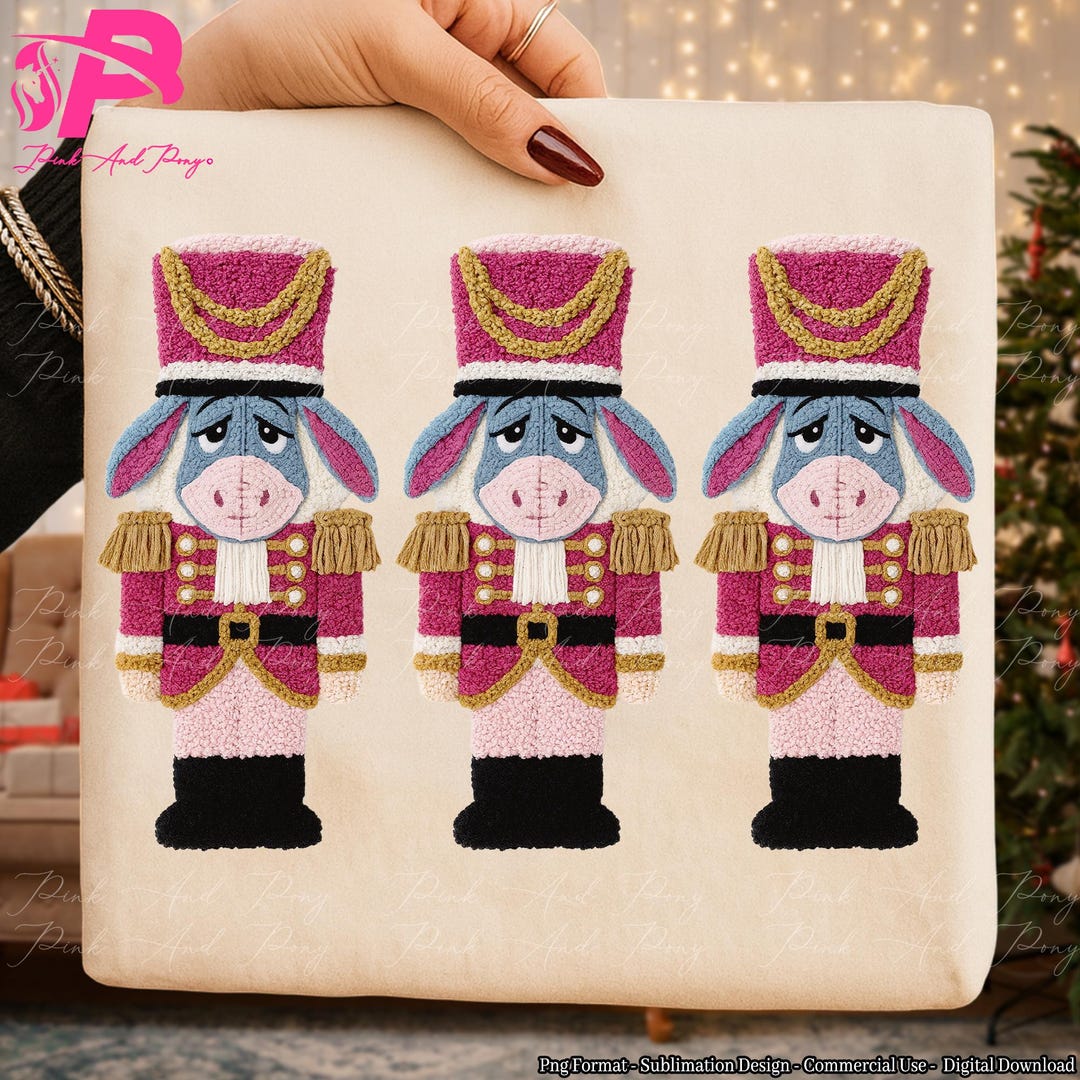 Latch Hook Yarn Crochet Pink Donkey Nutcrackers PNG, Merry Christmas ...