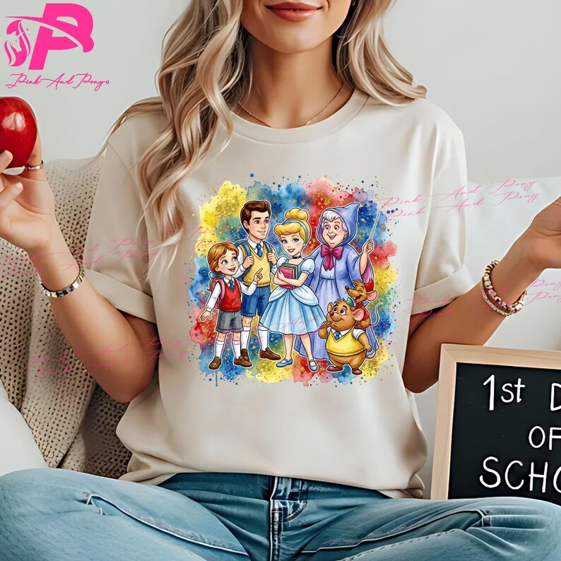 Disney Princess and Friends School Theme PNG, Back to School Shirt ...