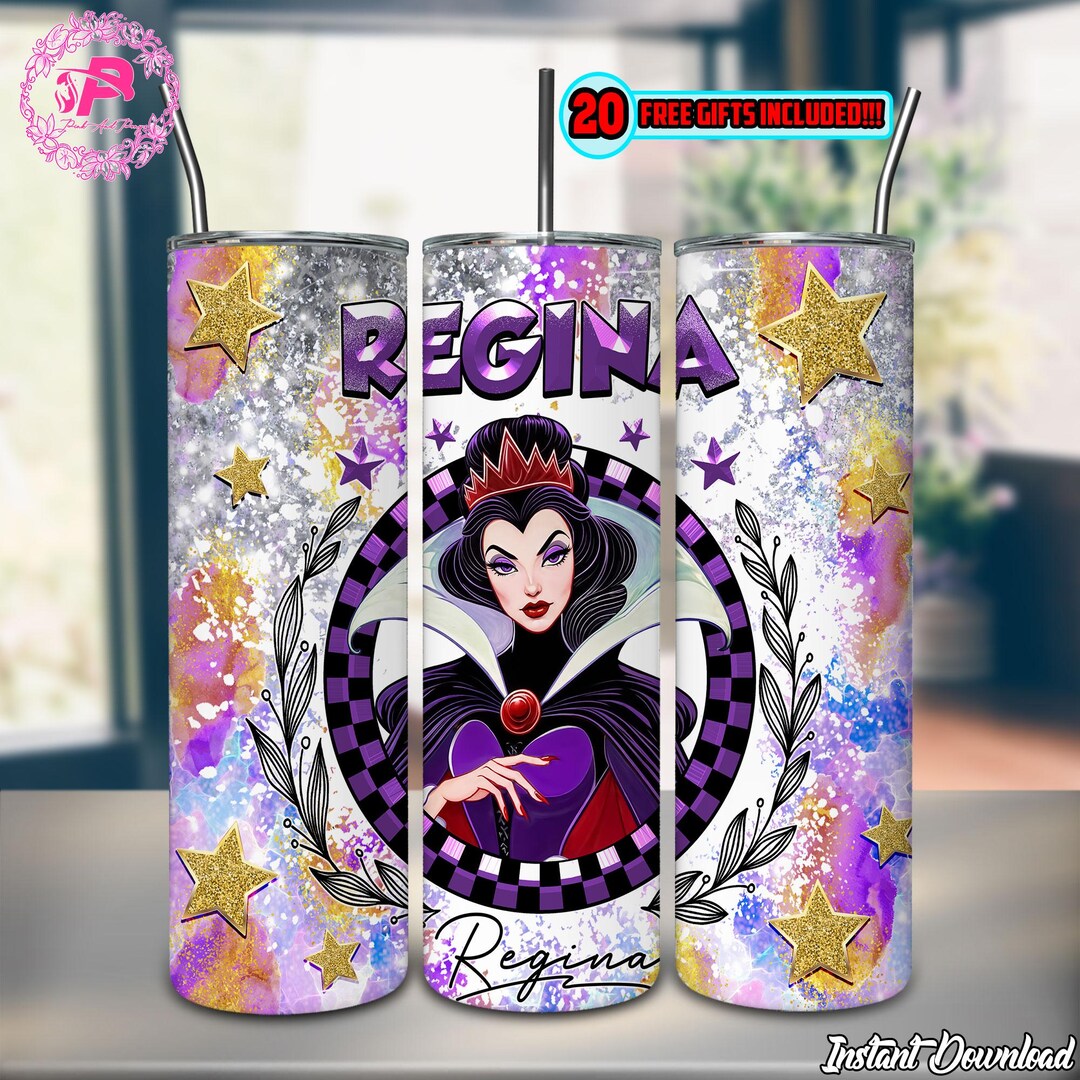 Colorful Glitter Villain Png, 20oz Skinny Tumbler Wrap Png, Cartoon ...