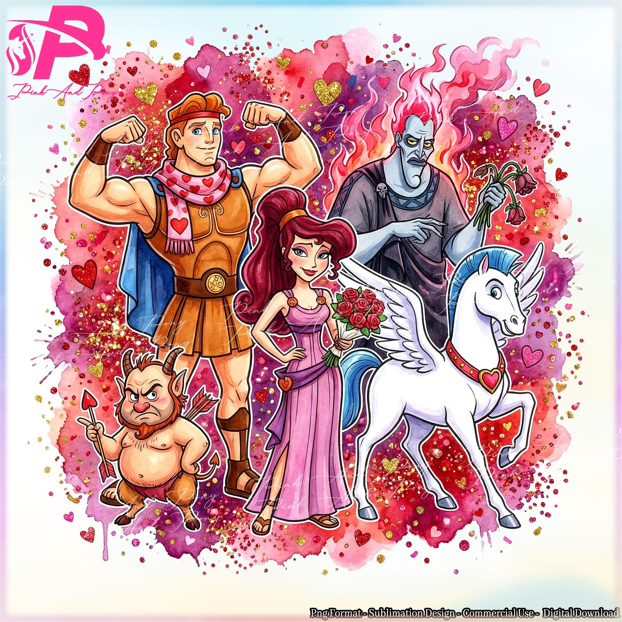 Cute Valentine Mythical Family PNG, Magical Love Cartoon Characters ...