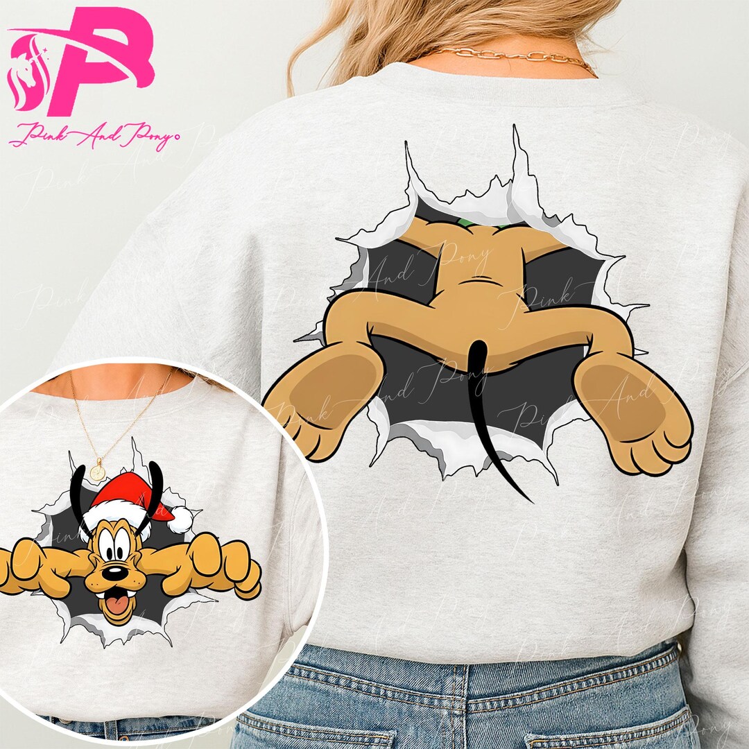 Funny Dog Christmas Ripped Hole PNG, Cute Holiday Character Front ...