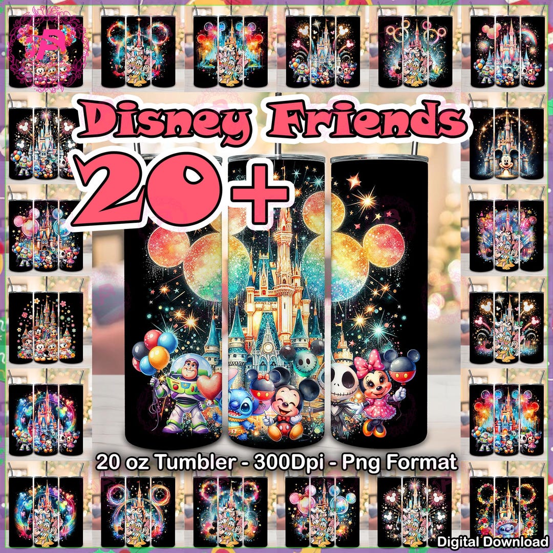 26 Cartoon Friends Png Bundle, 20oz Tumbler Wrap Designs, 20 Oz Skinny ...