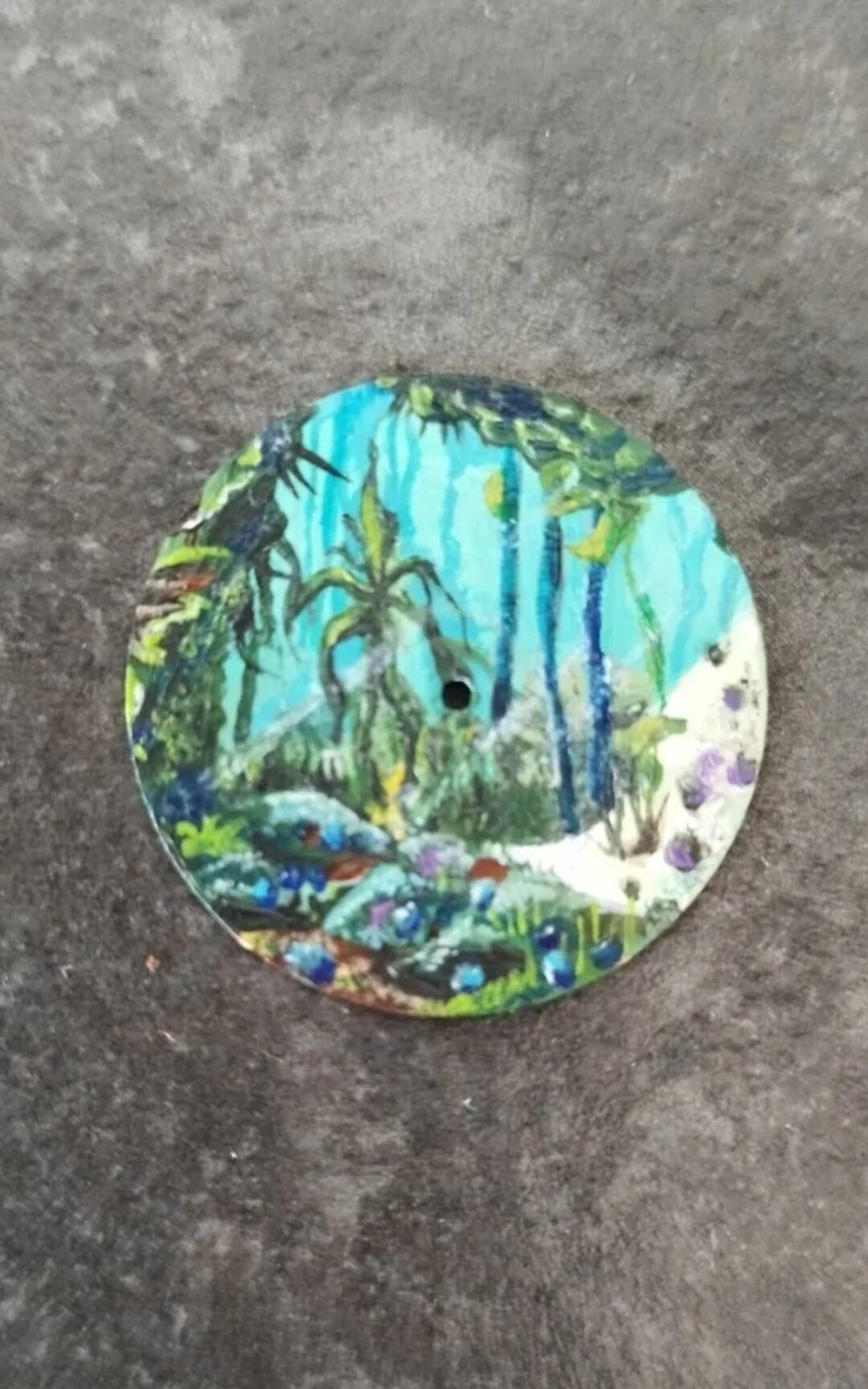 Hand Painted Watch Dial 28,5mm Handmade ''underwater Jungle'' - Etsy