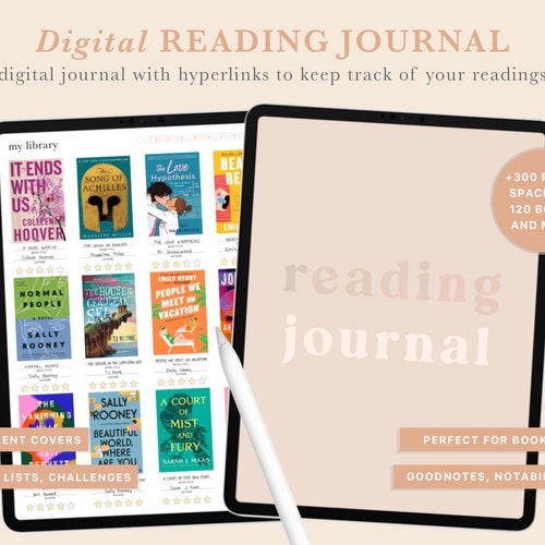 Digital Reading Journal Goodnotes Digital Reading Planner - Etsy