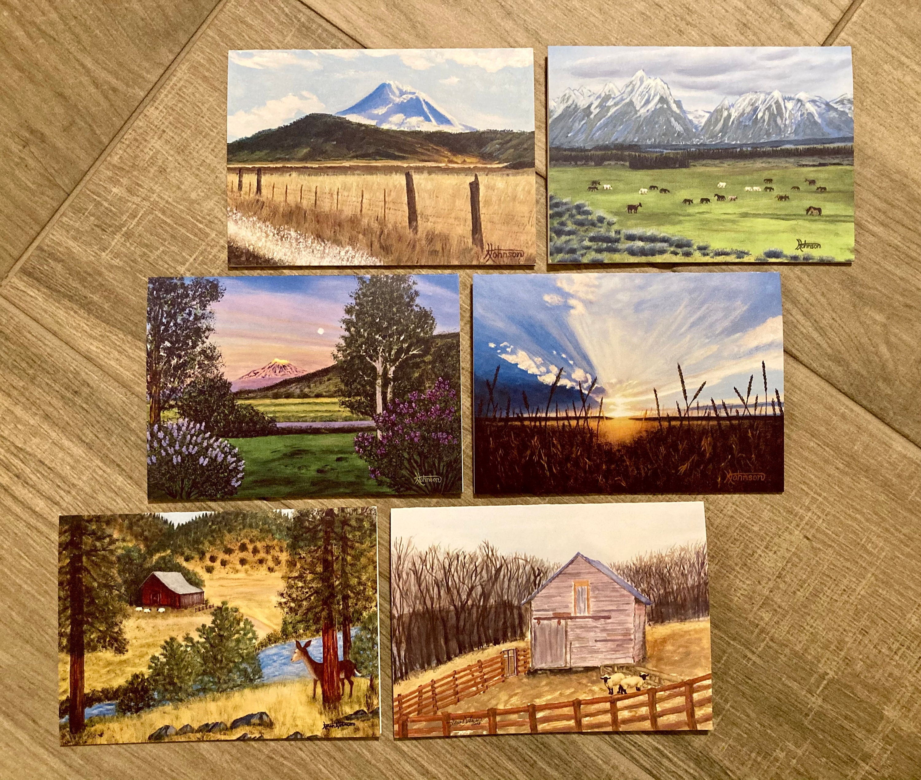 Greeting Cards Country Collection Set of 6 Prints of | Etsy