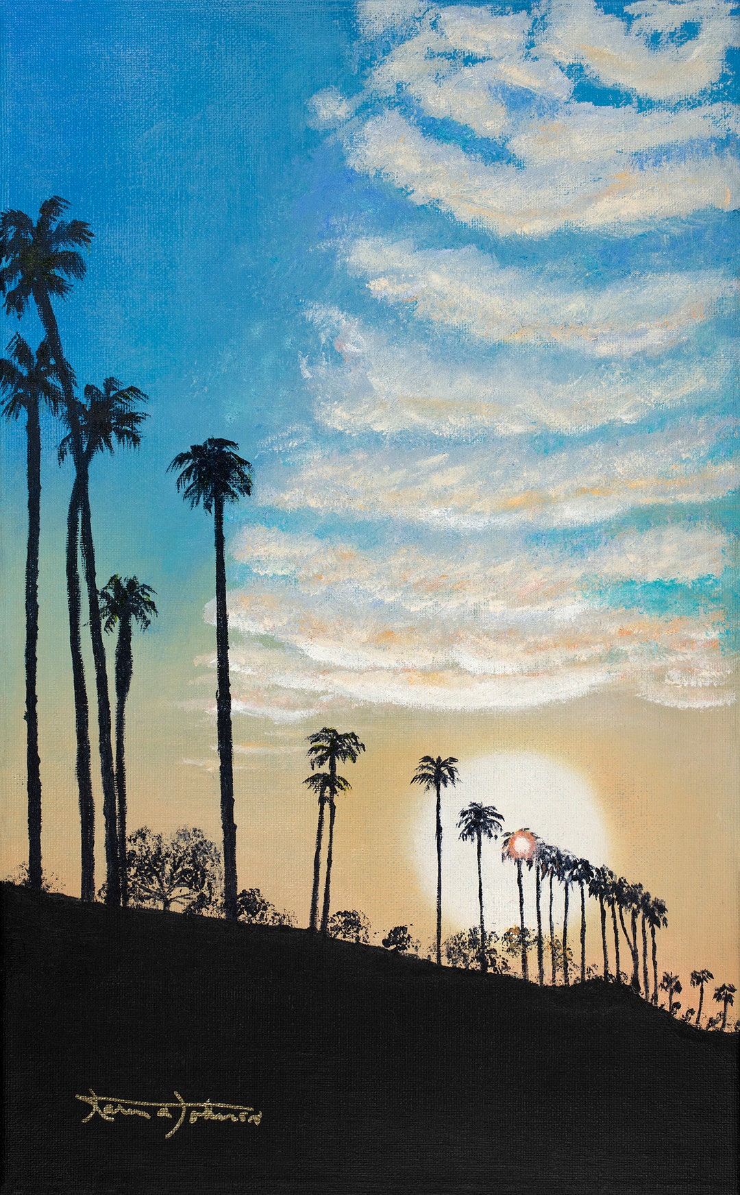 Canvas Print of Original "palm Trees" Oil Painting by Karen Johnson - Etsy