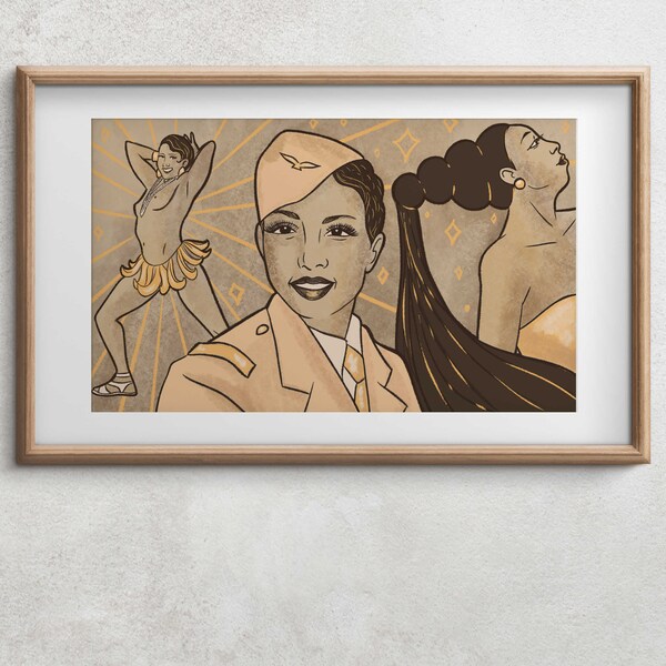 Josephine Baker Art Deco Print - Etsy