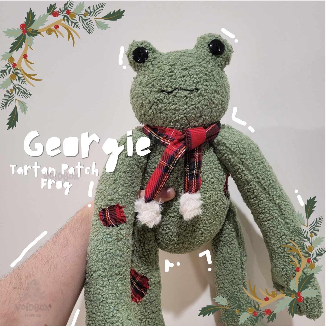 Meet Georgie Handmade Tartan Christmas Frog Plush Patchwork Plushy - Etsy