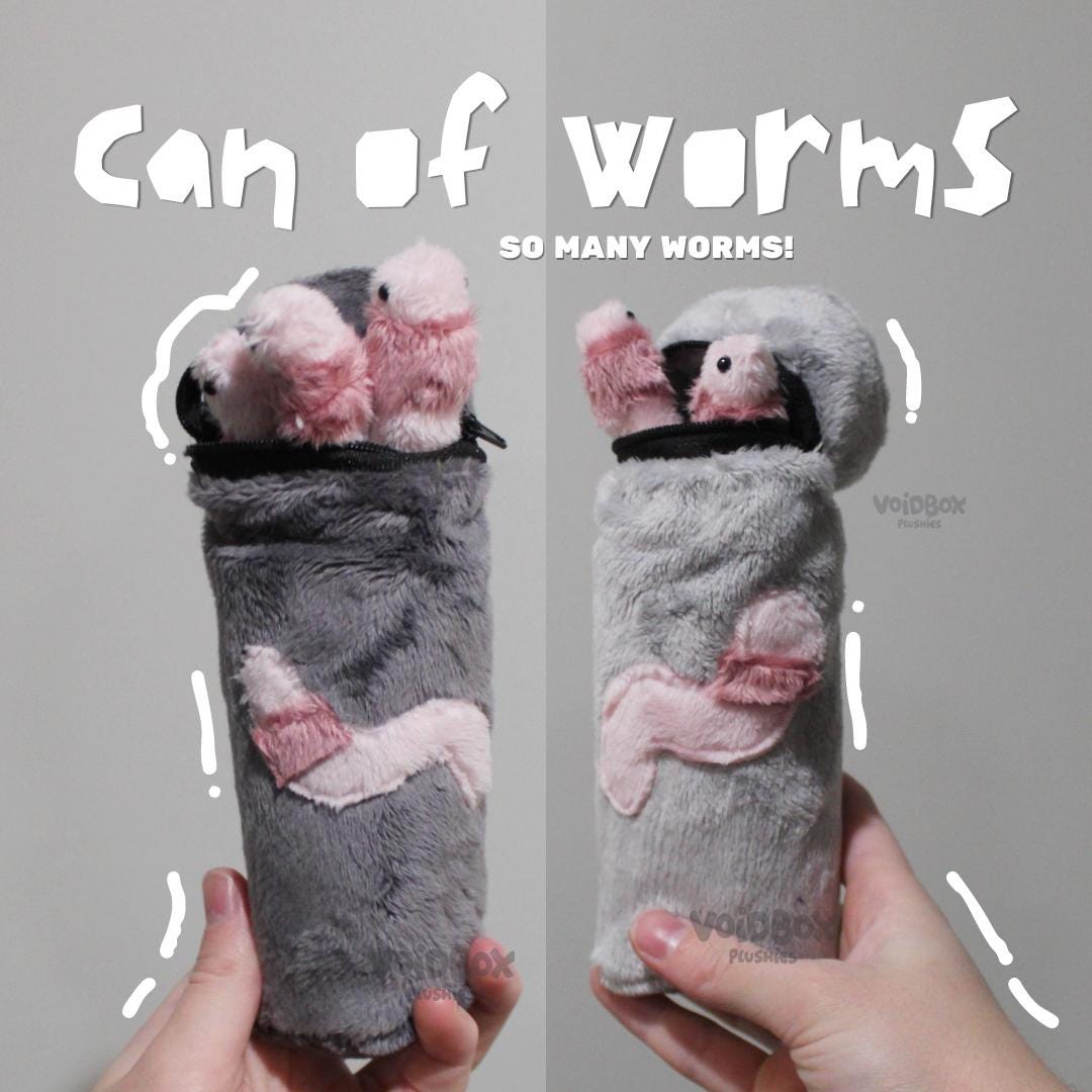 Can of Worms Unique Handmade Plush Can Worm Pack 1 LEFT Super Unique ...