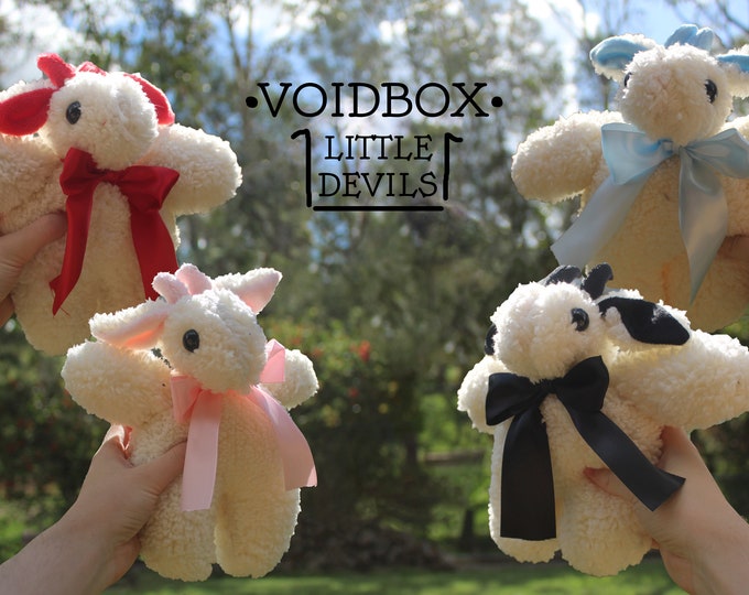 Cute Halloween Fluffy Goat Devil Plush - White Devils, Super Cute ...