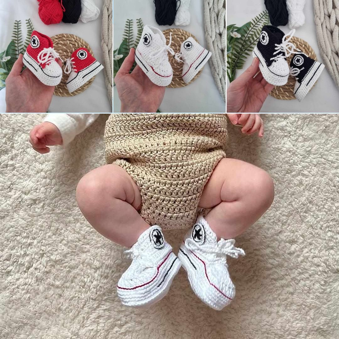 Baby Booties Converse Style, Baby Sneakers, Baby Shoes, New Baby Gift ...