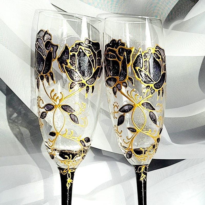 Rose Gold Champagne Flutes - Etsy