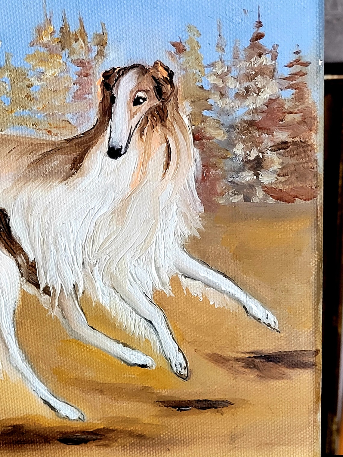 Borzoioriginal oil painting. Pet memorial. Borzoi Art. Borzoi | Etsy