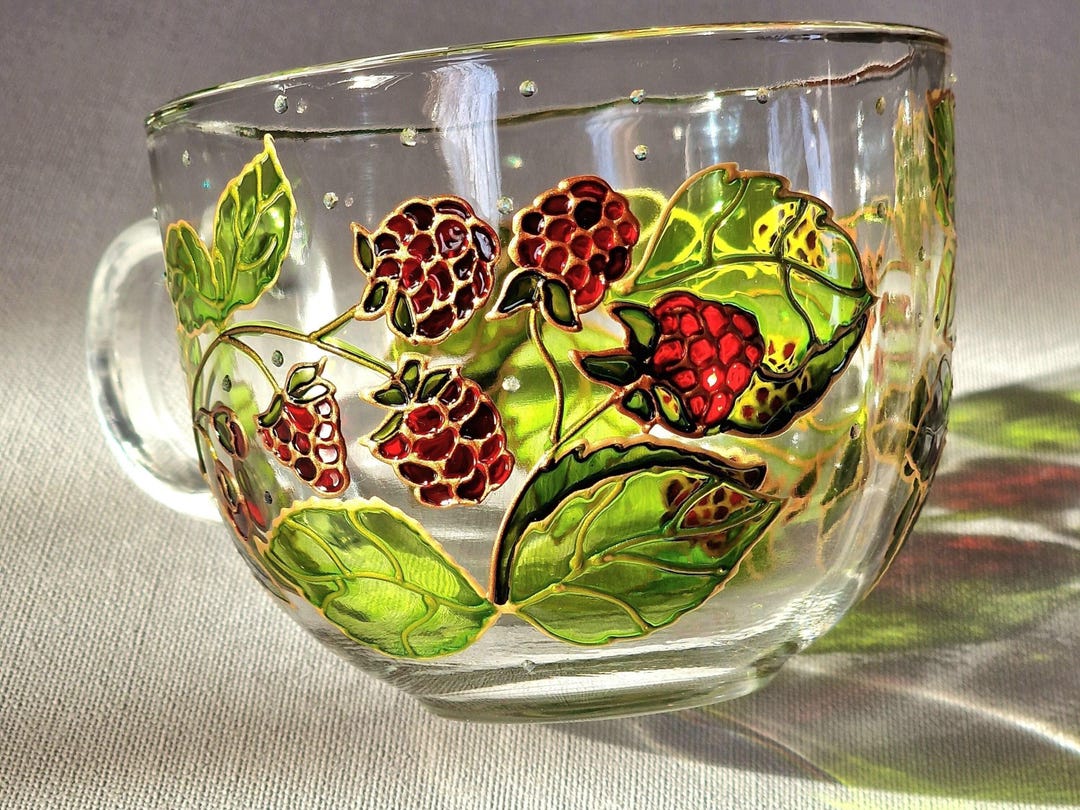 Hand Painted Raspberry Tea Cup: Custom Mug for Her, Perfect ...