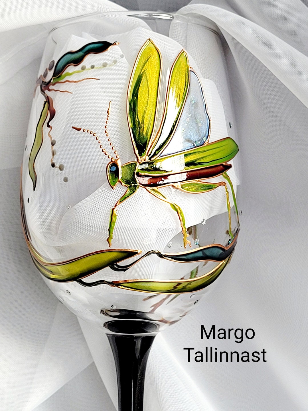 Grasshopper and Mantis Painted Wine Glass. Personalized Wine - Etsy