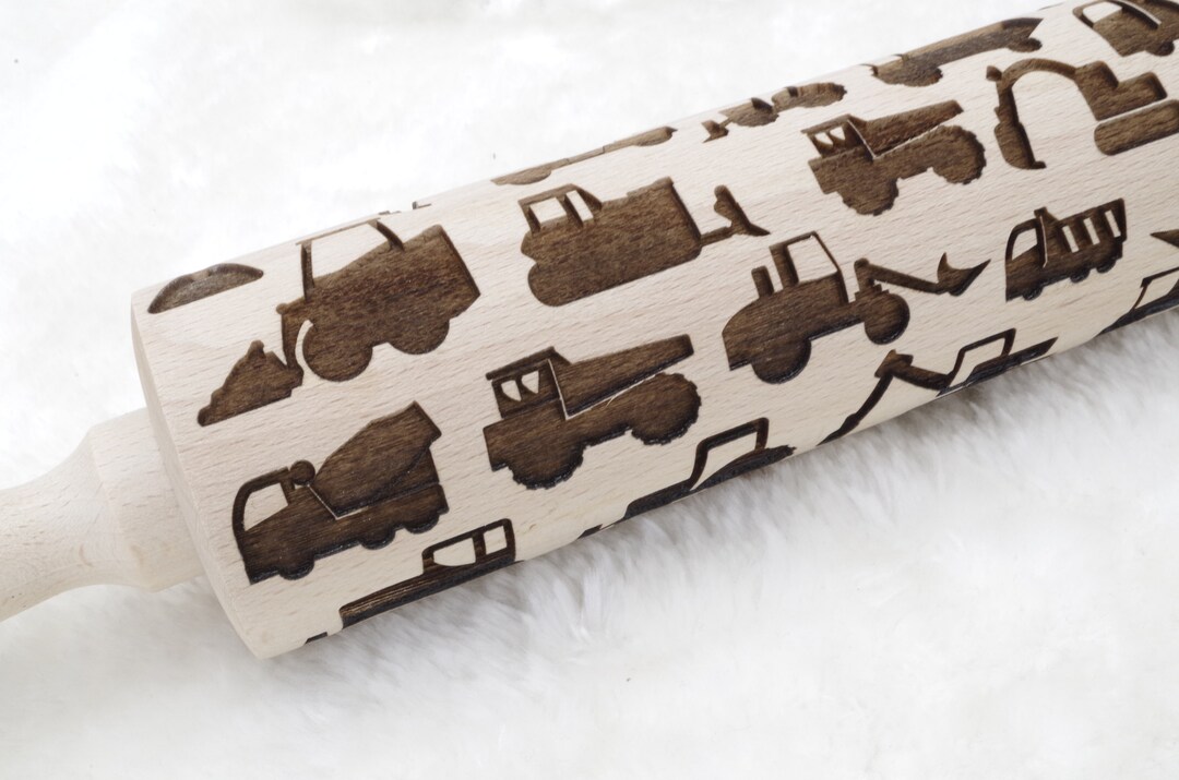 Laser Engraved Construction Vehicle Rolling Pin, Christmas Gift - Etsy