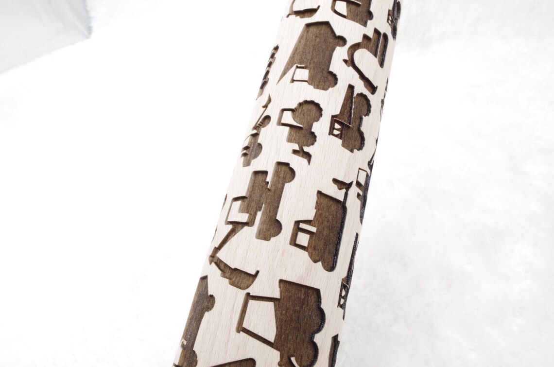 Laser Engraved Construction Vehicle Rolling Pin, Christmas Gift - Etsy